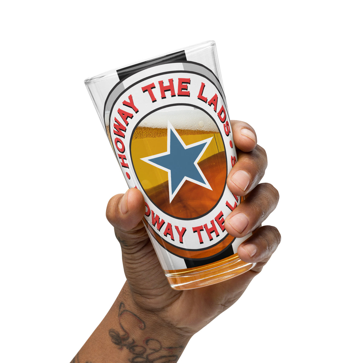 NUFC 95-97 Home Shirt Howay The Lads Geordie Pint Glass – A Local Radgie